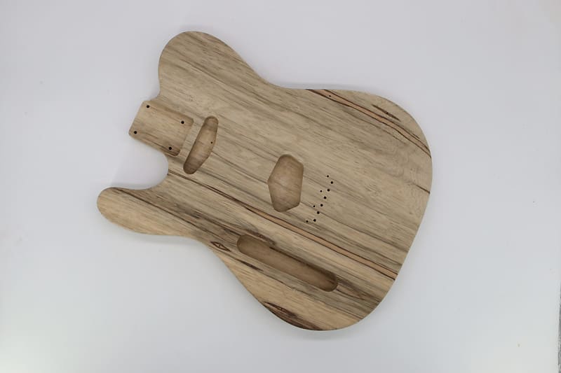 Left Handed 2-piece Black Limba T-Style Guitar Body | Reverb