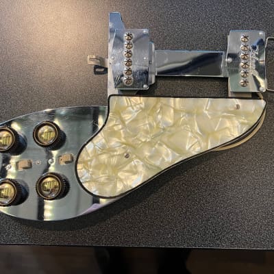 "Ideal" complete floating double pickup pickguard in chrome | Reverb
