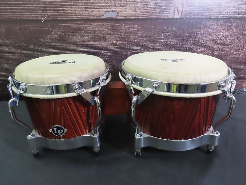 Latin Percussion Matador Bongos (Red Carved Mango) (Edison, | Reverb