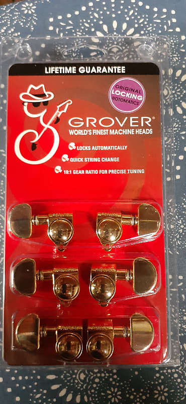 Grover 502G Roto-Grip Locking 3x3 Tuning Machines - Gold | Reverb