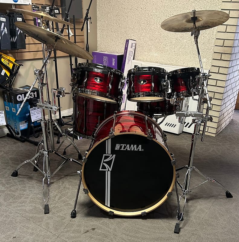 Tama Superstar Hyperdrive 6-Piece Drum Set - Red Silk (Used) | Reverb
