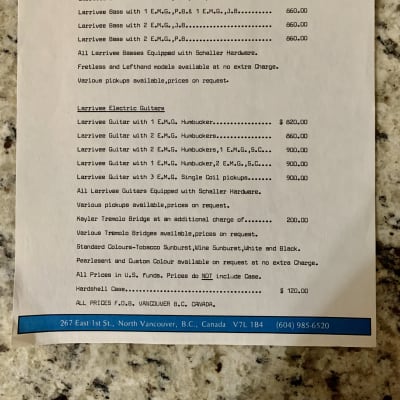 Gibson Price list 1984 | Reverb