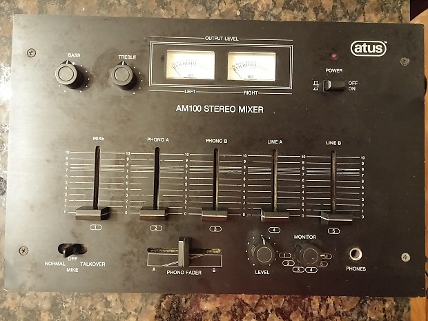 Audio-Technica ATUS AM100 5-source Stereo / DJ Mixer with | Reverb