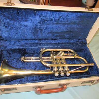 Holton Model 28 1950 Pro Cornet - Delacquered polished brass | Reverb