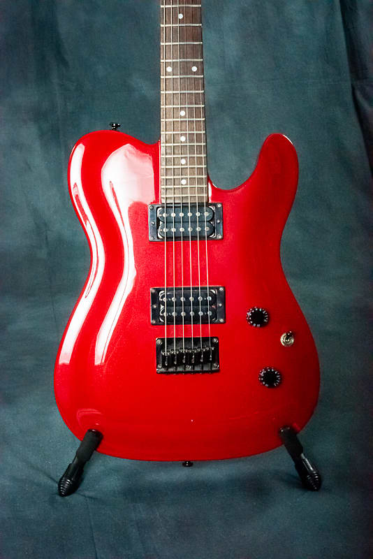 Squier Double Fat Deluxe Telecaster HH 2001 - Frost Red | Reverb