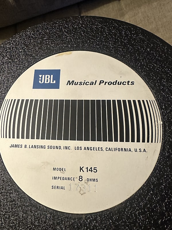 JBL K145 1970s 15” 8ohm Speaker Woofer | Reverb
