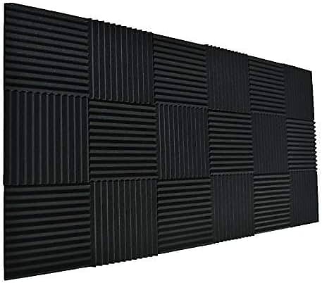 24 Pack Black 1" x 12" x 12" Acoustic Wedge Studio Foam Sound | Reverb
