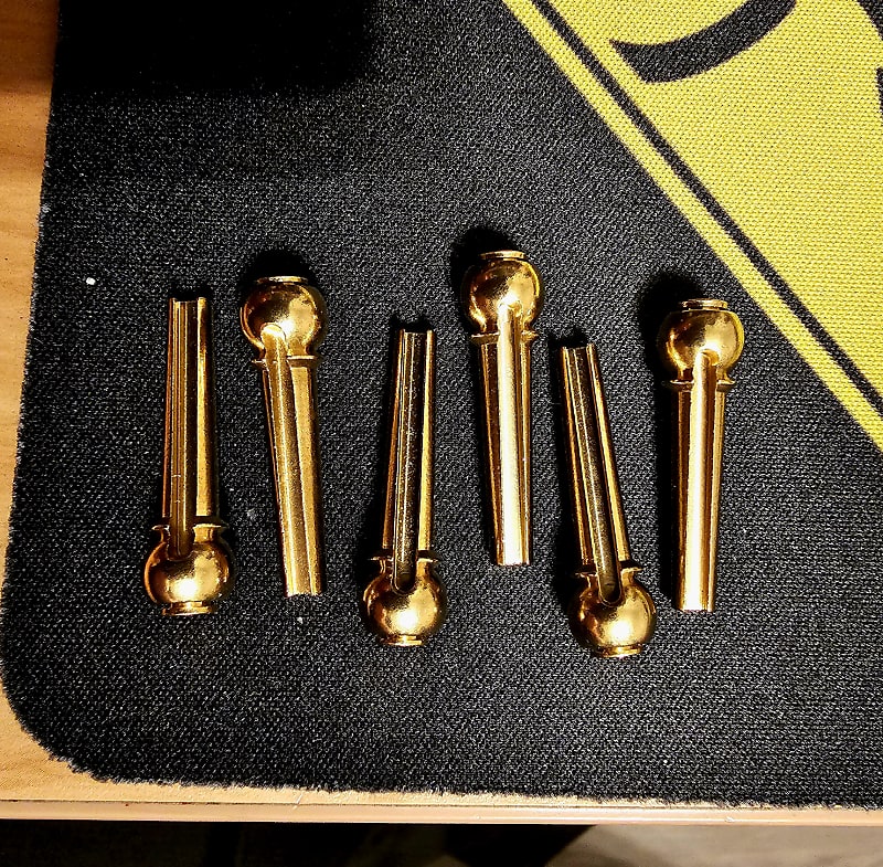 Brass Acoustic Bridge Pins | Reverb