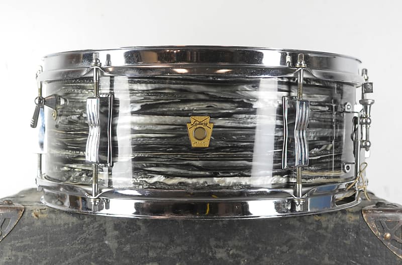 1960s Ludwig 5x14 Oyster Black Pearl Pioneer Snare Drum | Reverb