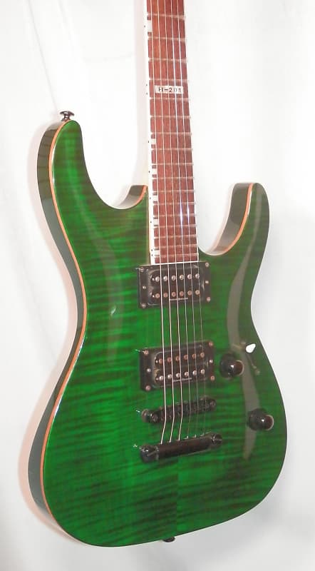 ESP LTD H-201 24-fret Green Flame Maple Top Duncan Design | Reverb