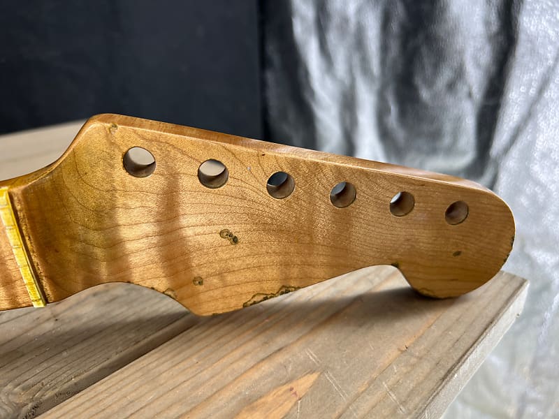 Real Life Relics Curly Maple Strat® Style Neck Roasted One | Reverb