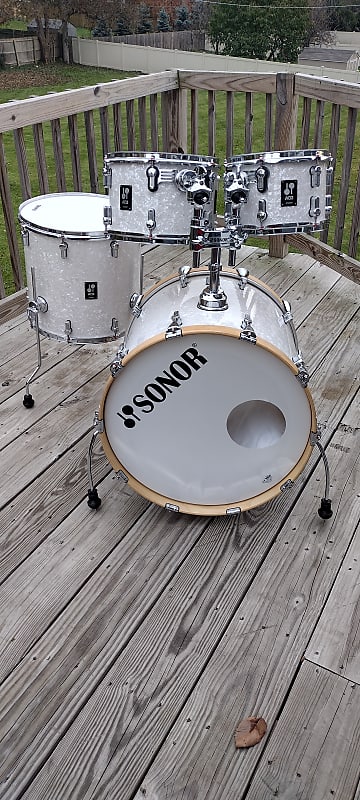 Sonor Maple AQ2 Stage Drum Set - White Marine Pearl | Reverb Sonor Maple AQ2 Stage Drum Set - White Marine Pearl | Reverb