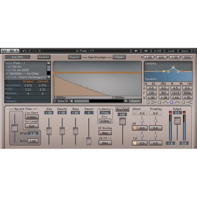 Waves IR1 Convolution Reverb - Plug-In (Native/SoundGrid, | Reverb