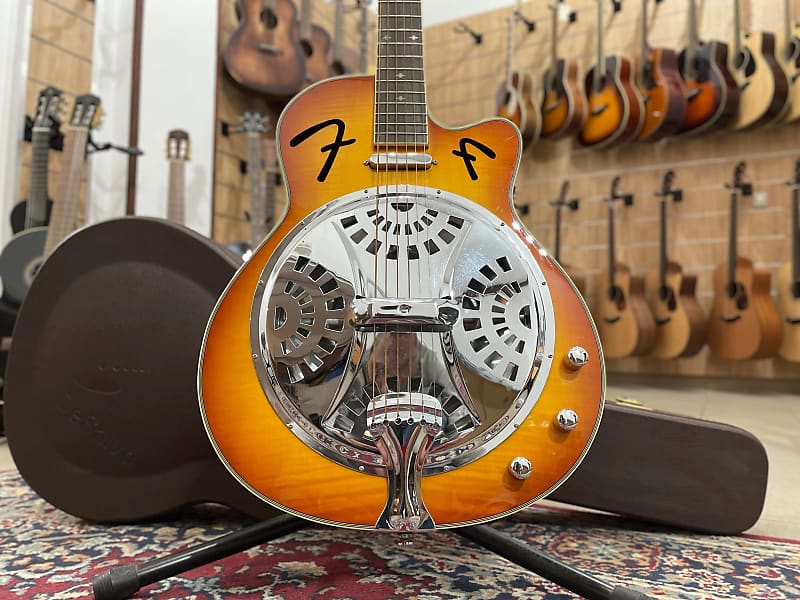 Fender FR-50CE Resonator, Sunburst | Reverb