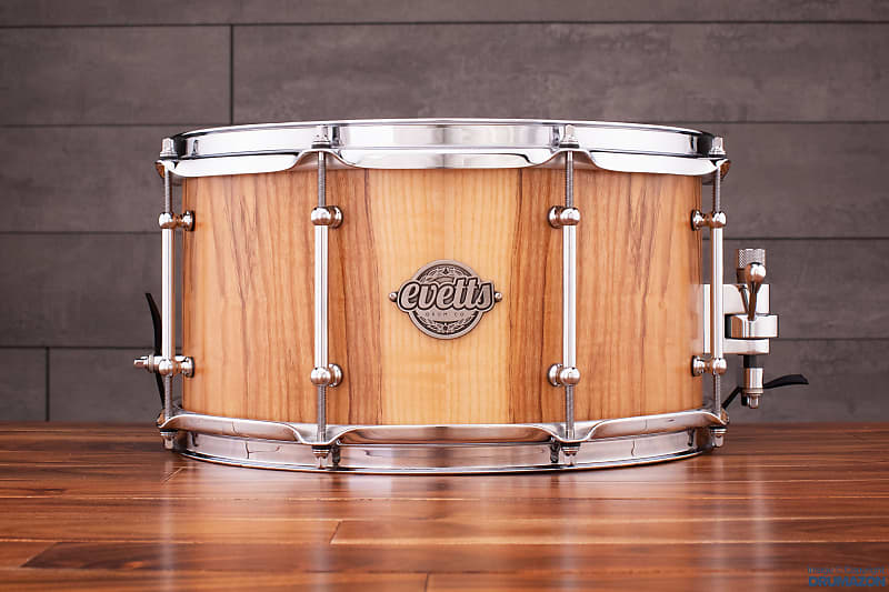 Evetts 13 X 7 Jarrah Snare Drum, Vertical Olive Ash Smooth | Reverb