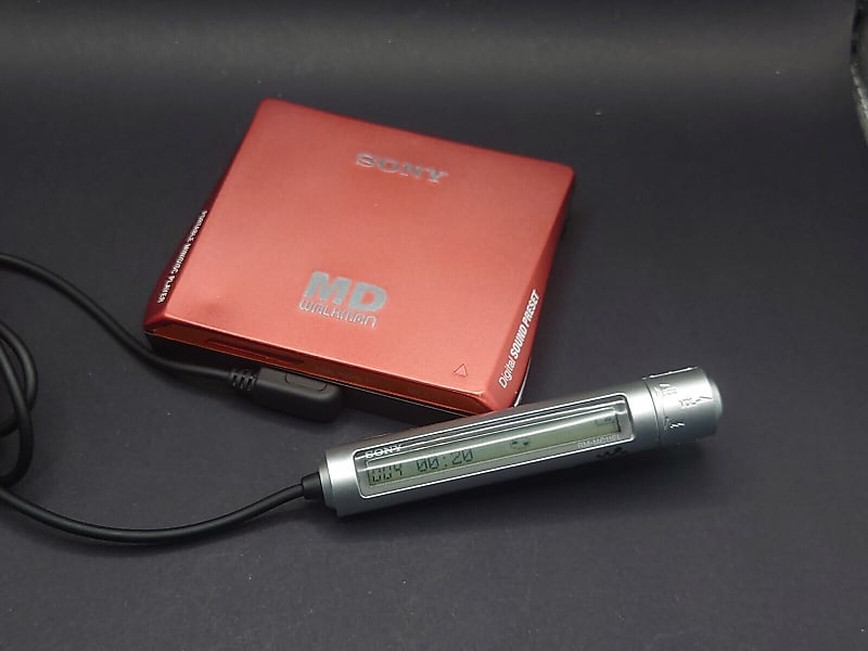 RED Sony MZ-E75 Portable Minidisc MD Player Walkman working | Reverb
