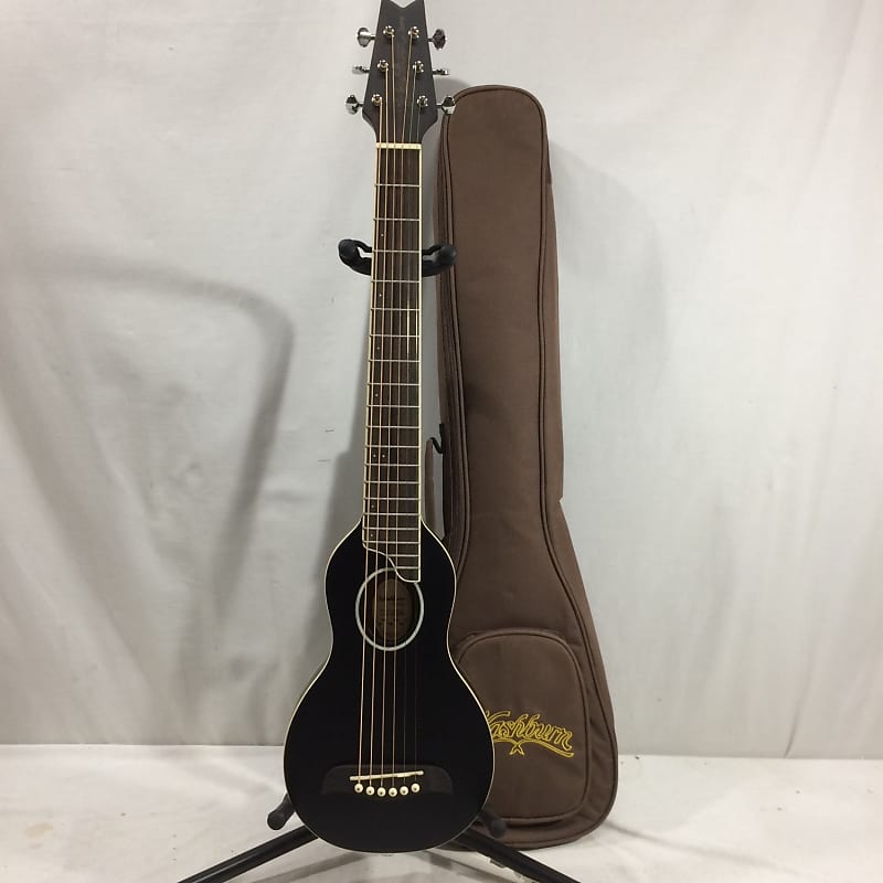 Washburn Rover 10SBK Acoustic Travel Guitar, Black Matte w/ | Reverb
