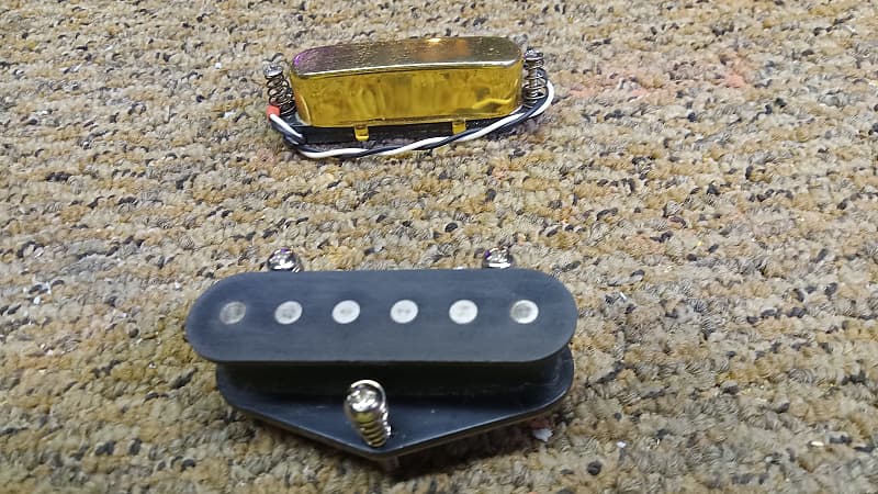 Neck & Bridge Pickup Set Gold Neck pickup Cover for Tele | Reverb