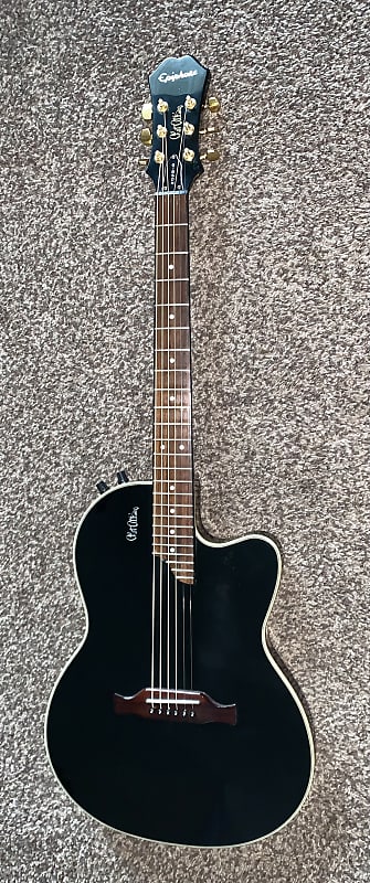 Epiphone Chet Atkins sst acoustic electric guitar black and | Reverb