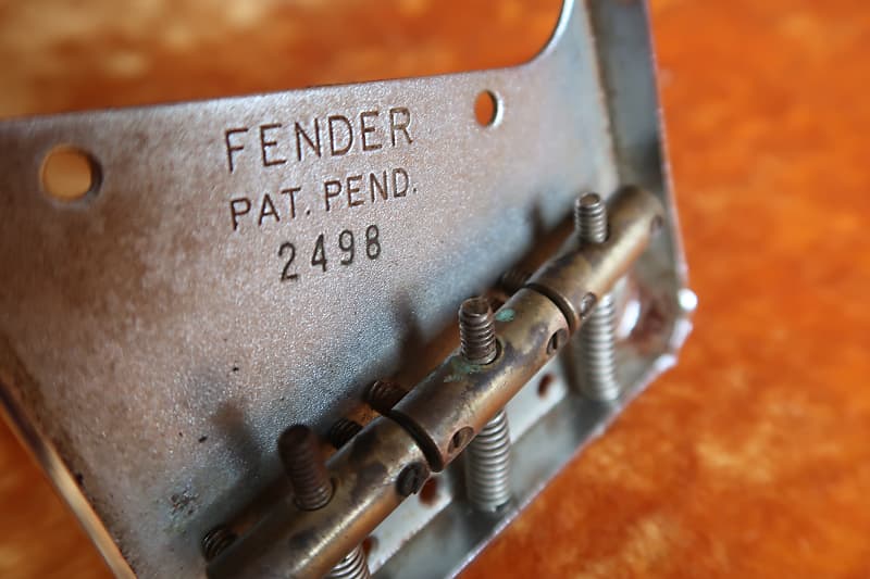 52 Fender Telecaster Bridge PAT.PEND. Tele Serial 2498 Number | Reverb