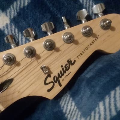 Custom Squier Stratocaster Humbuckers Hardtail Mod - Olympic | Reverb