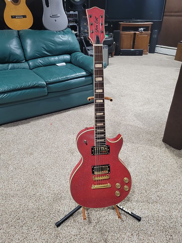 Jim Cat Les Paul Style 2022 - Scarlet Red Glitter | Reverb