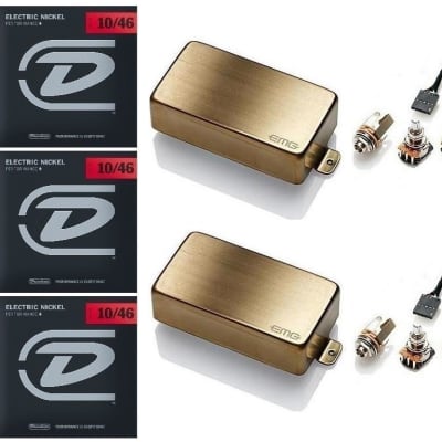 EMG HZ H4 & H4A PASSIVE BRUSHED CHROME HUMBUCKER PICKUP SET | Reverb