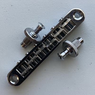 Locking Aluminum Bridge for Gibson Les Paul in chrome | Reverb