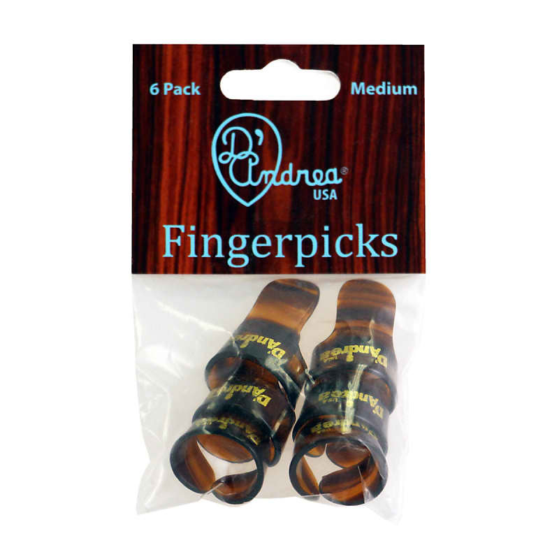D'Andrea Medium Finger Pick Pack ~ Shell ~ 6 Picks | Reverb UK