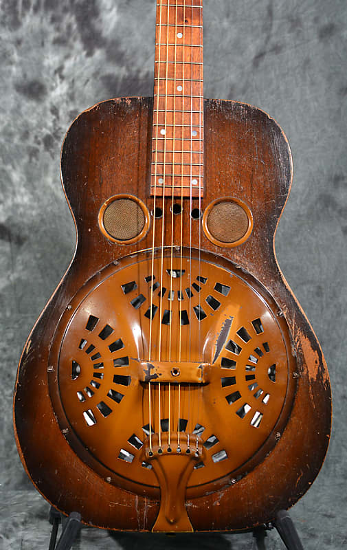 Dobro Model 45 Vintage 1930 Sunburst Early Model Wood Body w | Reverb