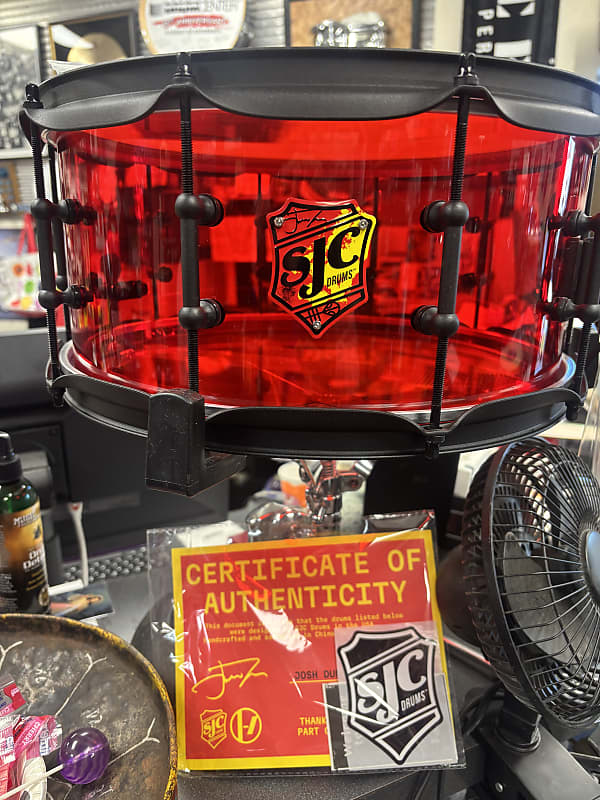 SJC Josh Dun Signature 6 1/2x14 acrylic snare drum 2025 - Red | Reverb