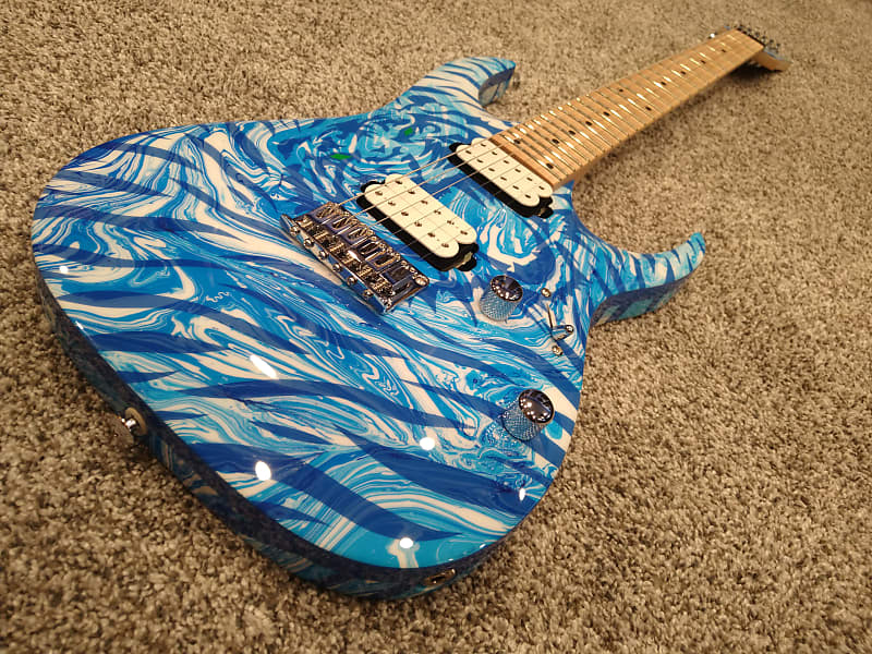 Ibanez RGA with RG421 neck 2020 - Custom Blue Tiger swirl | Reverb