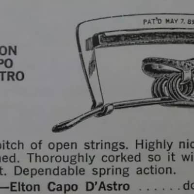 Antique Elton Spring Acoustic Guitar Capo, 1920s | Reverb