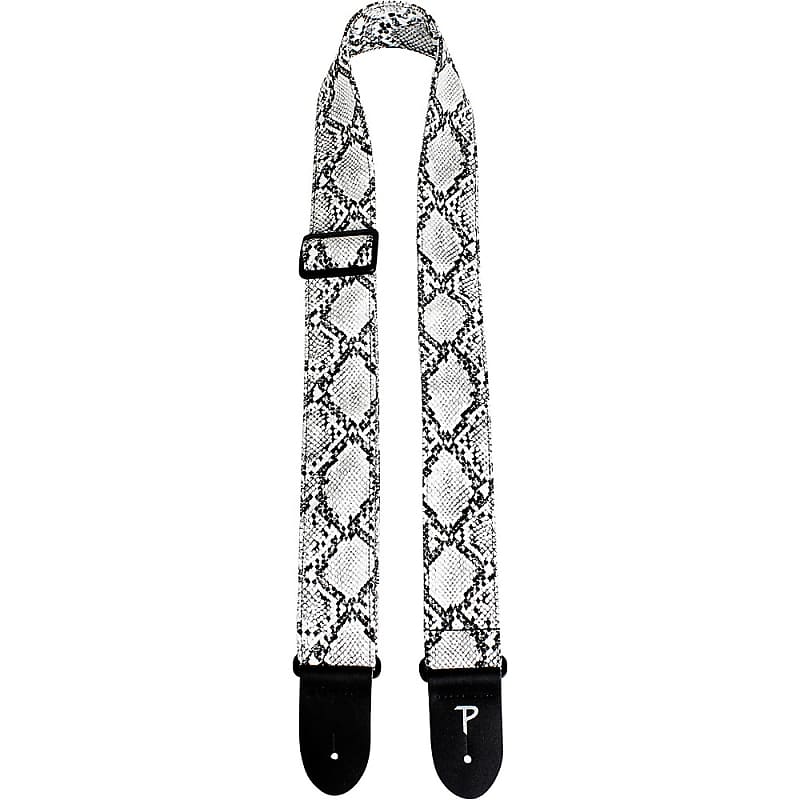 Perri's 2" Faux Snake Guitar Strap White and Black 2 in. | Reverb