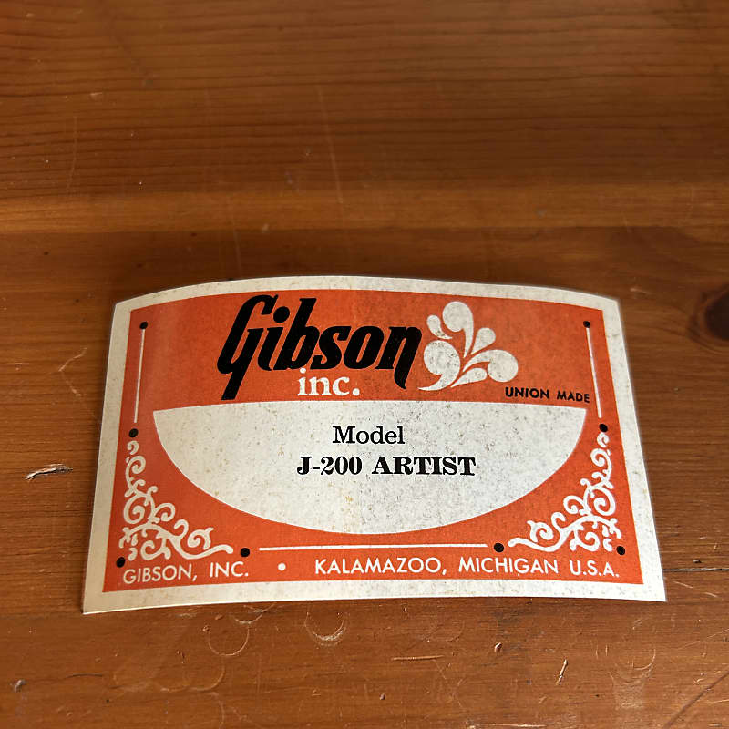 Early 1970's Gibson J-200 Artist Soundhole Label N.O.S. | Reverb