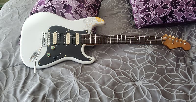partsocaster 3 humbucker strat 1997 - funky white cody | Reverb