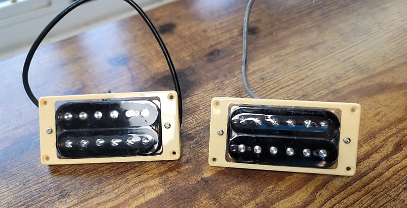 Humbucker Pickup Set w/ Cream Rings (Carve Top) Les Paul | Reverb