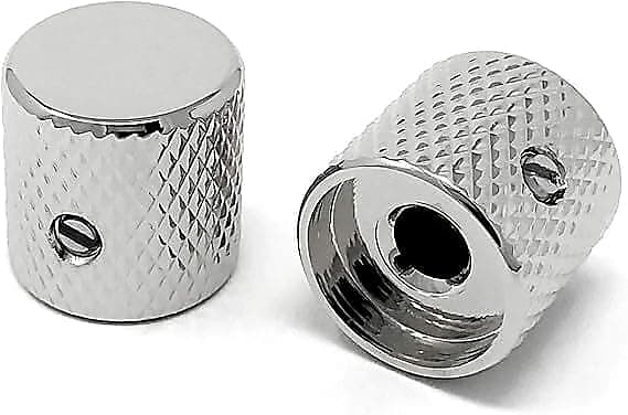 Chrome Flat-Top Barrel Knobs for Fender Telecaster Guitar and | Reverb