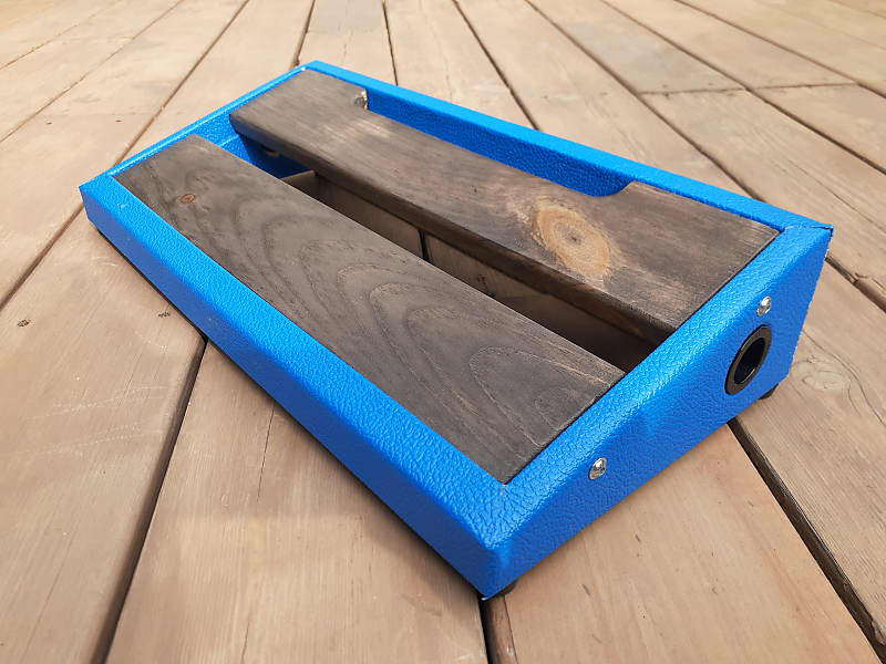 Handcrafted Regency Blue Tolex Guitar Pedalboard | Reverb