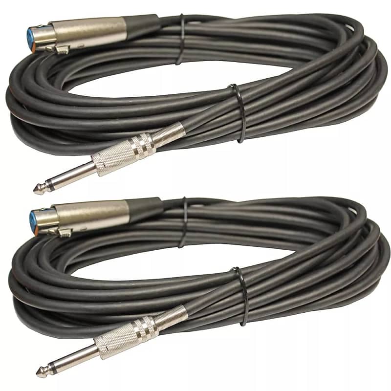 2 Pack 3-Pin Xlr Female To 1/4 Male Ts Mono Mic Microphone | Reverb