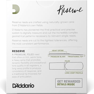 D'Addario Reserve Alto Saxophone Reeds, Strength 4.5, 10-pack | Reverb