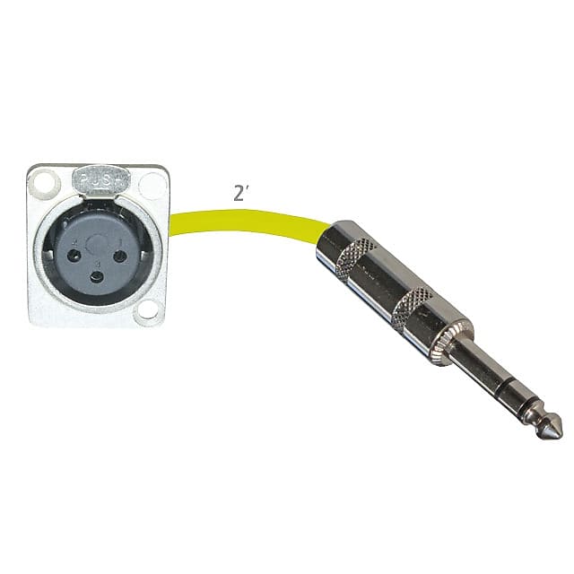 2ft Drop-In Panel Mount Pigtail Cable Yellow: Panel Mount XLR | Reverb