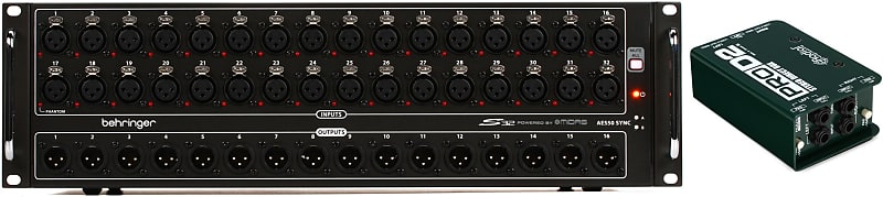 Behringer S32 32 x 16 Digital Stage Box Bundle with Radial | Reverb