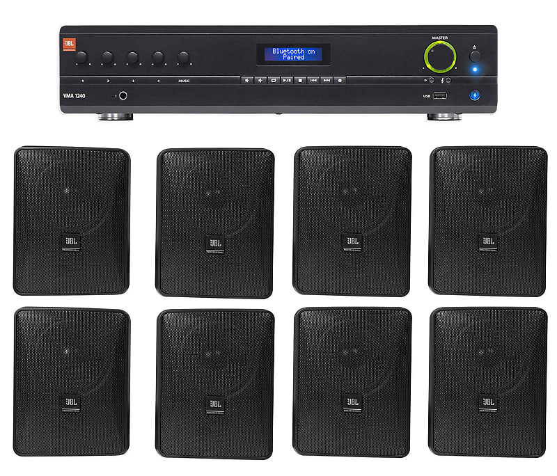 JBL VMA1240 Commercial/Restaurant 240W 70v Amplifier+(8) JBL | Reverb