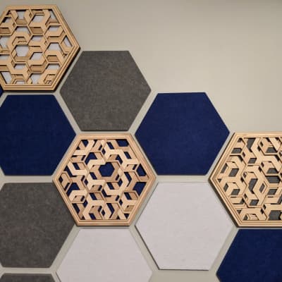 Acoust-Hex - Wood Hexagon Sound Diffuser Acoustic Wall Panel | Reverb