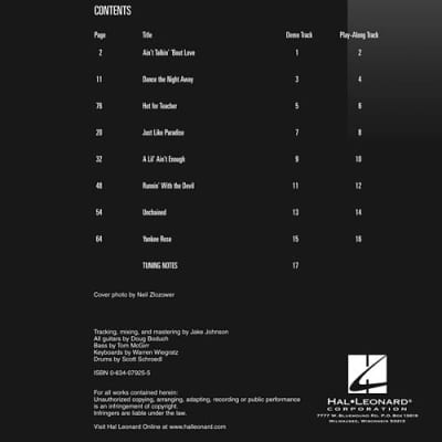 David Lee Roth Guitar Play-Along Volume 27 Softcover with CD | Reverb