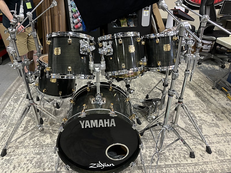 Yamaha Maple Custom/gold lugs 1994 - See thru black | Reverb Australia