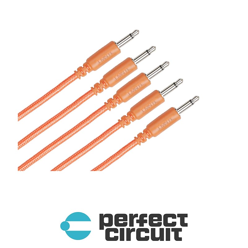 LMNTL 3.5mm Braided Patch Cable 5-Pack - 48IN (Orange) | Reverb
