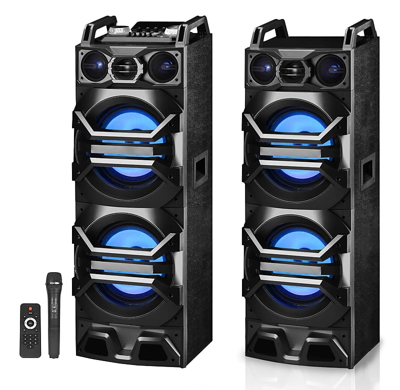 Pair Technical Pro Dual 10" Powered 3000w Bluetooth Speakers | Reverb