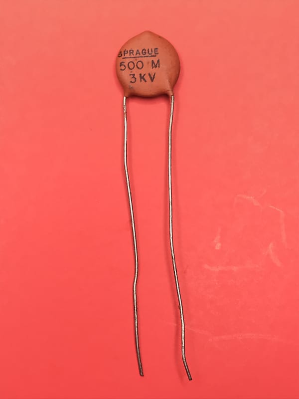 NOS Sprague 500 pF 3000V ceramic disc capacitor 1960s-70s, | Reverb
